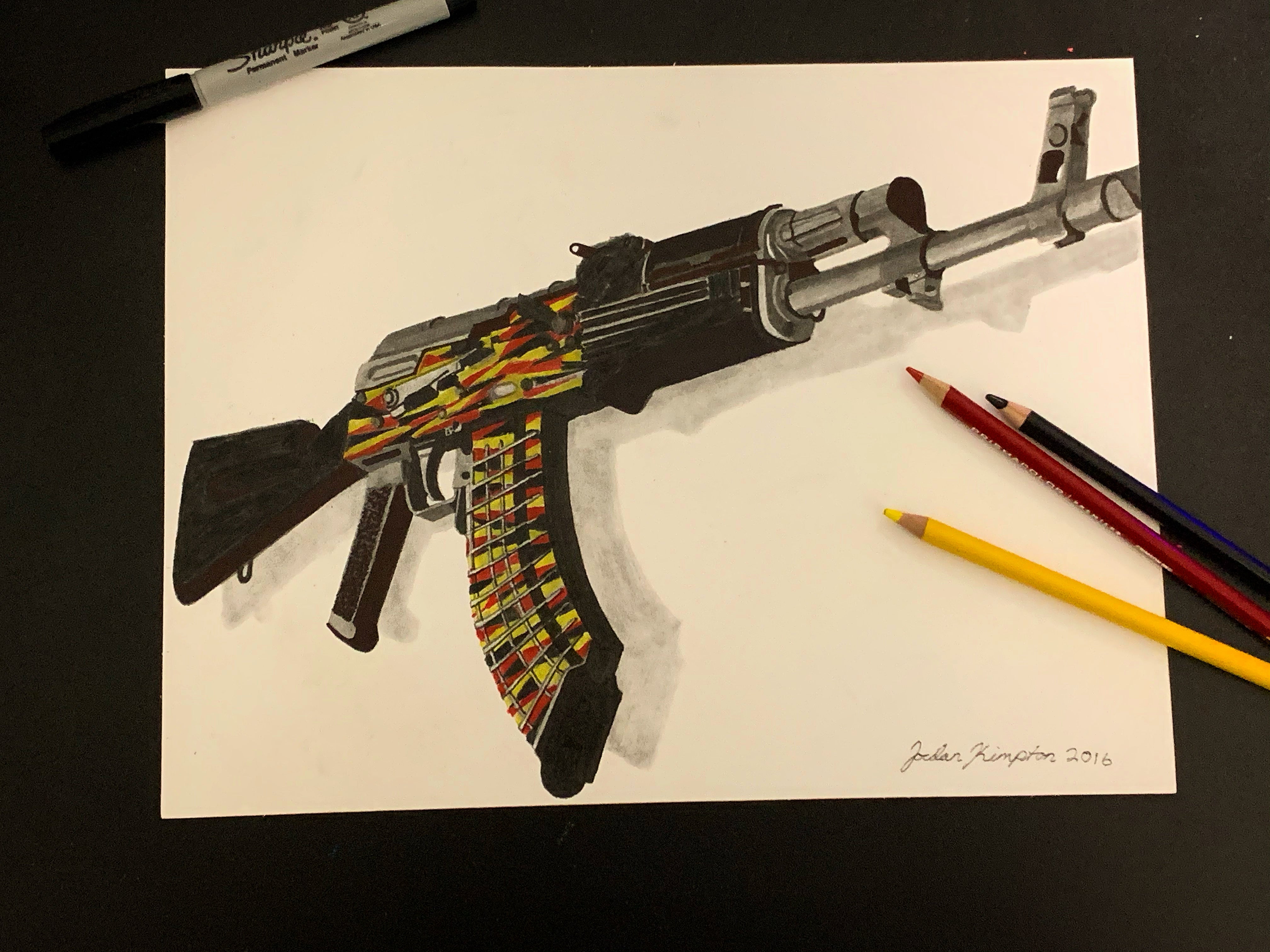 Ak47 Drawings In Pencil